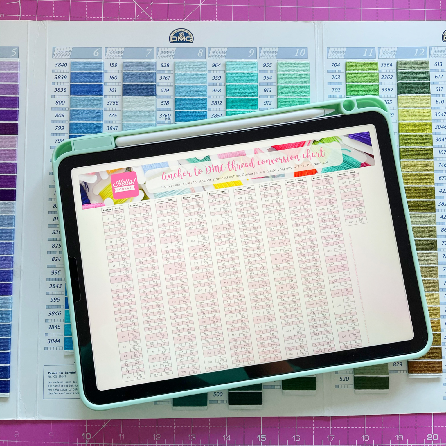 Anchor to DMC thread conversion chart - Hello! Hooray!